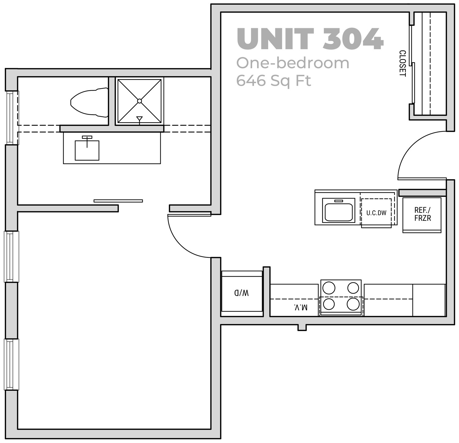 Unit 304 - 646 Sq. Ft. - The Nailling Luxury Apartments in Union City, TN
